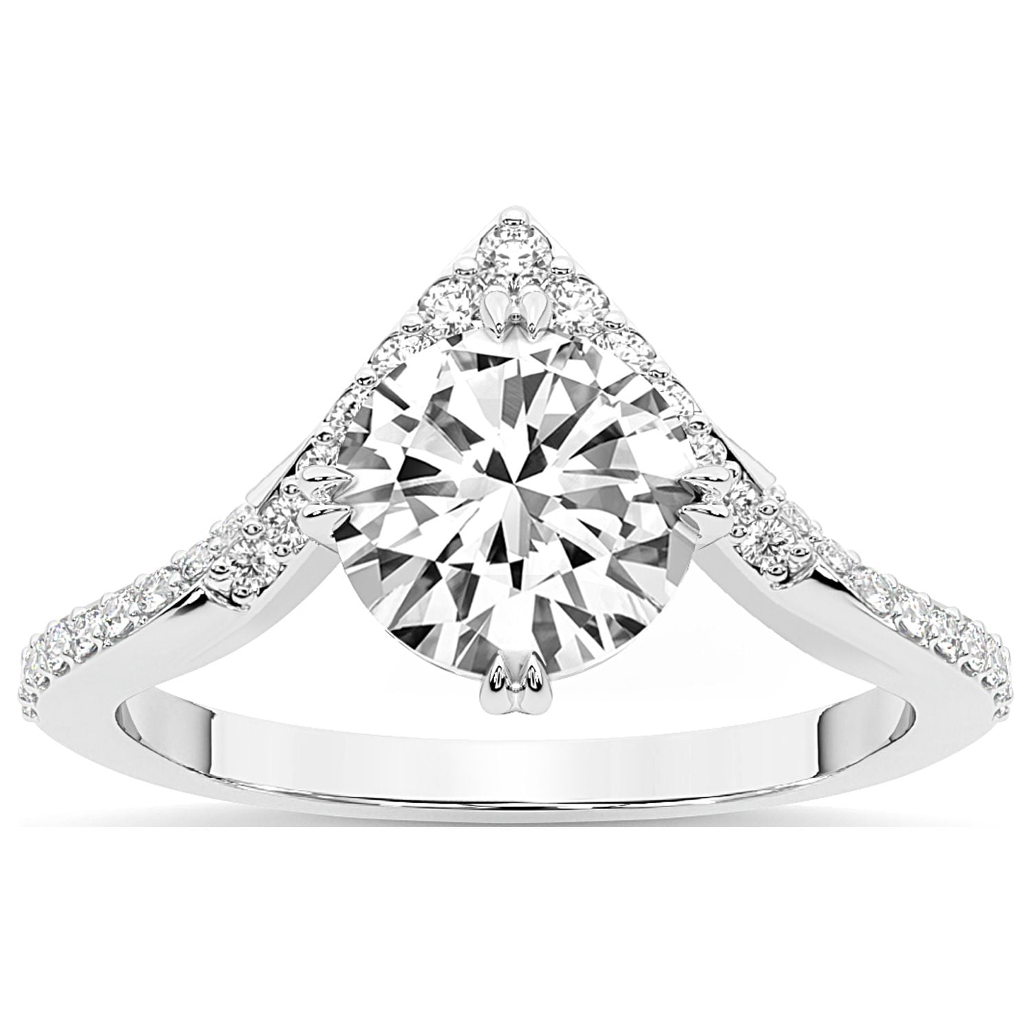 Round Shape 4 Carat IGI Certified Lab Grown Diamond Ring | 14K White ...