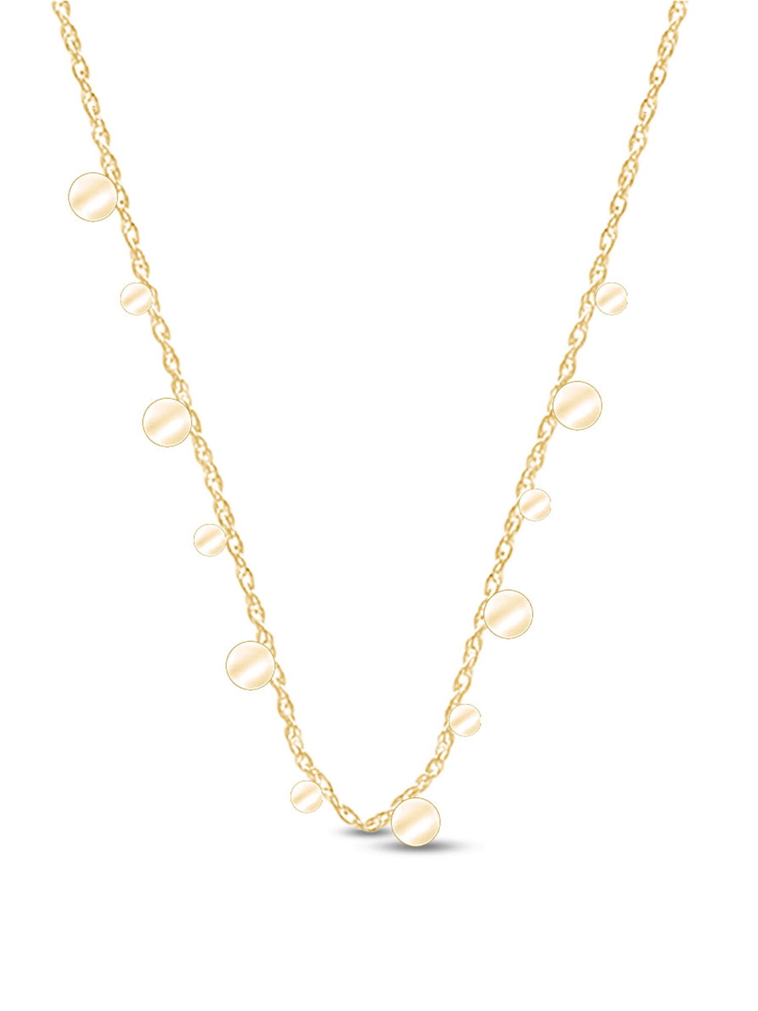 Round Shape Charm Tinny Small Dainty Minimalist Chokers Necklace in 10k ...