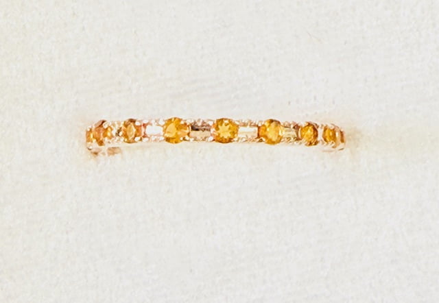 Round Shape Citrine Solitaire Wedding Anniversary Ring 925 Sterling ...