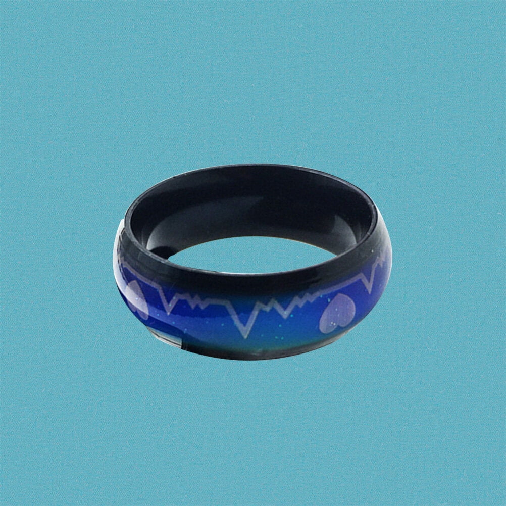 ibasenice Unisex Color Changing Mood Ring with Electrocardiograph ...