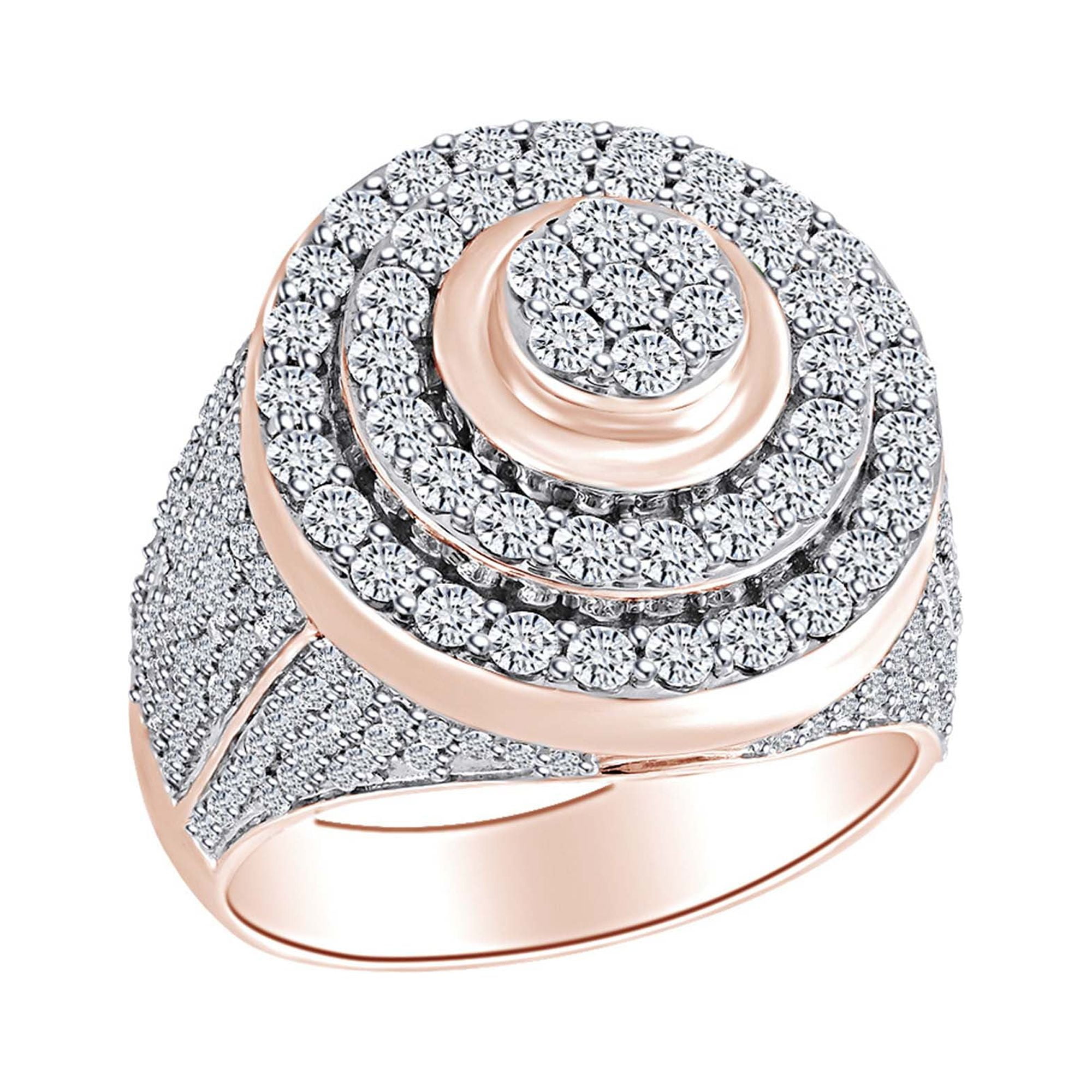 AFFY Round Shape Simulated White Cubic Zirconia Men's Halo Engagement ...