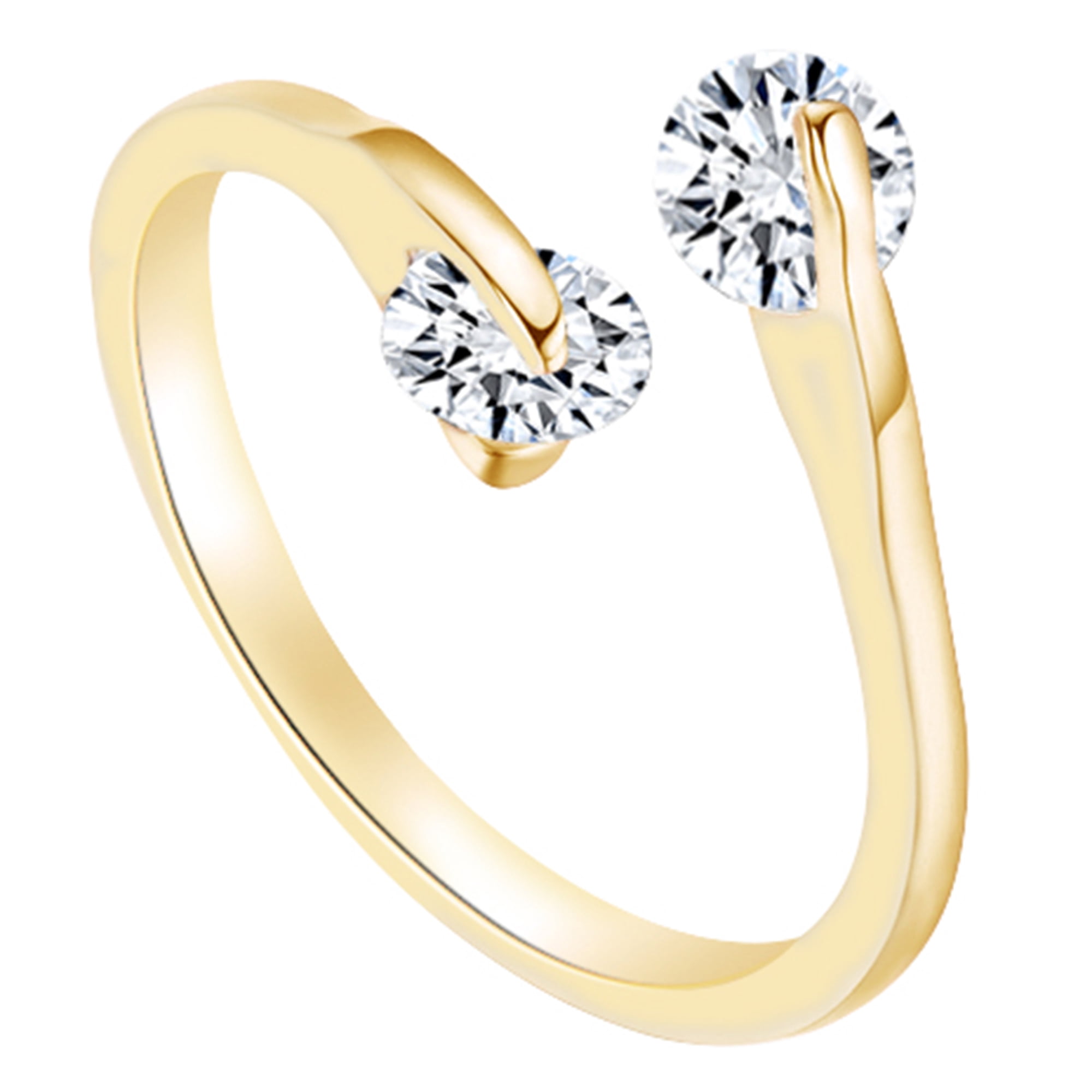 AFFY Round Shape White Cubic Zirconia Vintage Style Adjustable ...