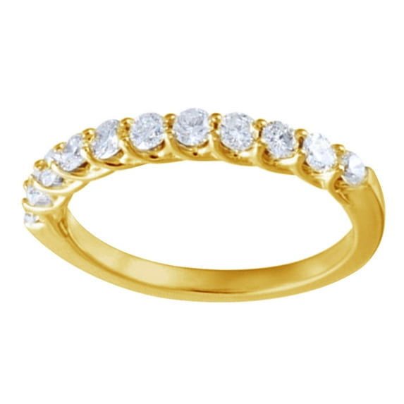 AFFY 0.62CT Round Shape White Natural Diamond Half Eternity Band Ring ...