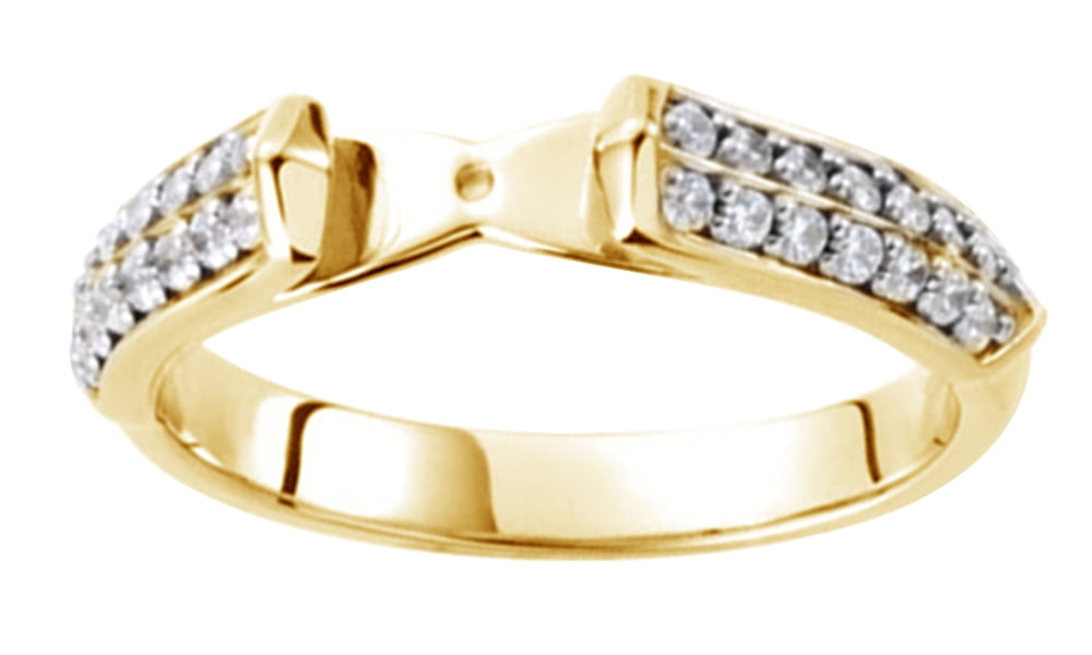 AFFY Round Shape White Natural Diamond Preset Shank Band Ring In 14K ...