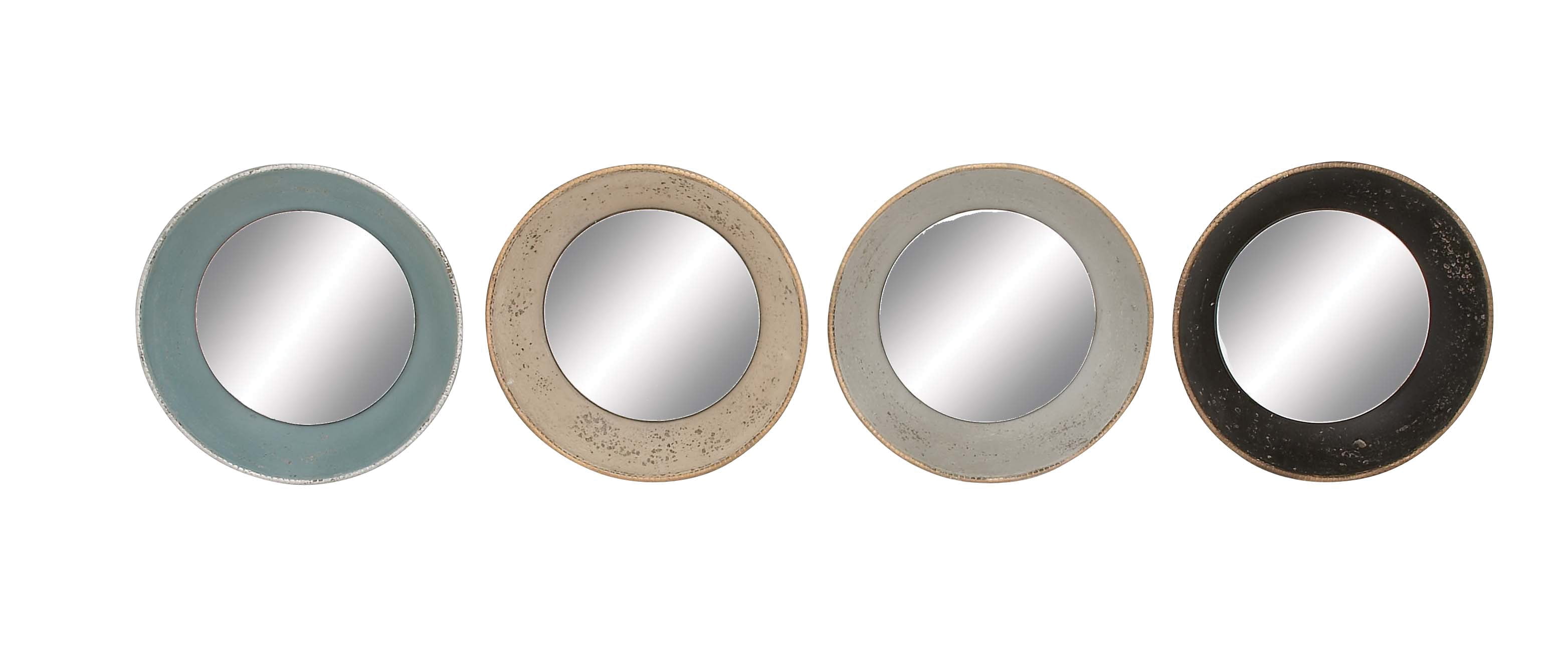 Round Shaped Mirror With Concave Wooden Frame Wall Decor - Walmart.com