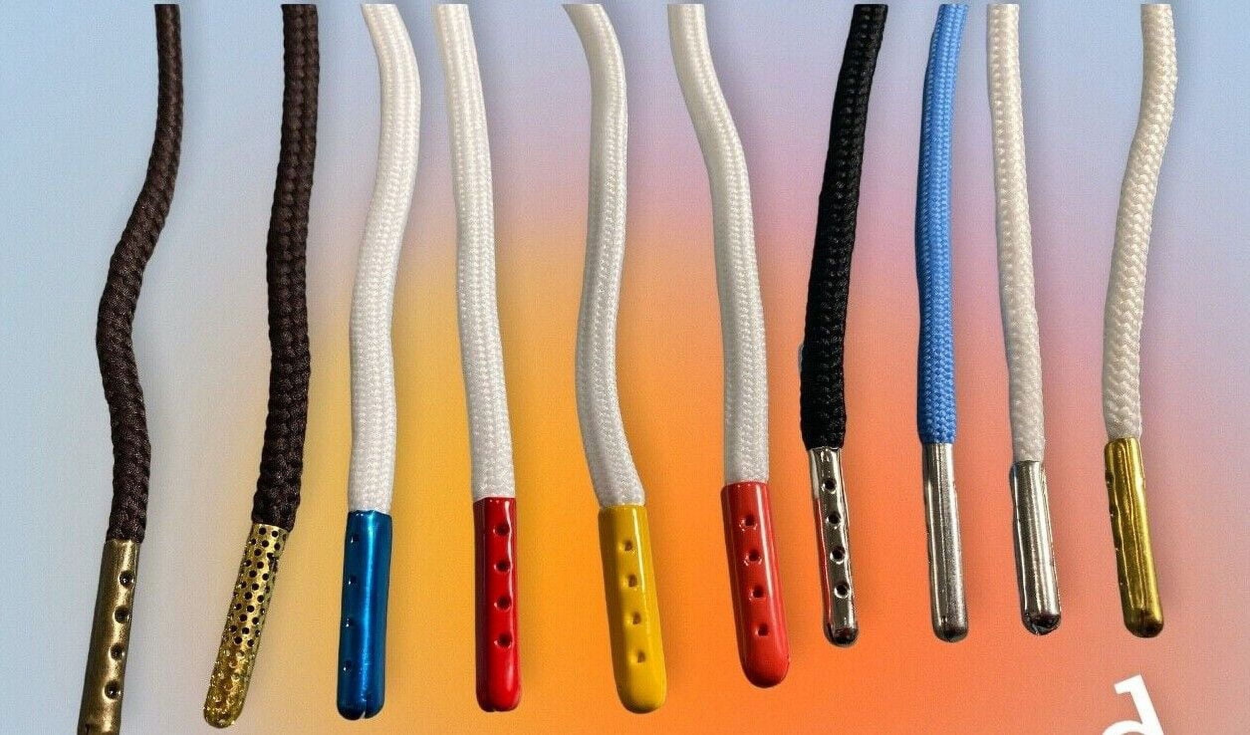 Round Shoelaces with Metal Aglets 45" & 54" Various Colors Metal Tips ...