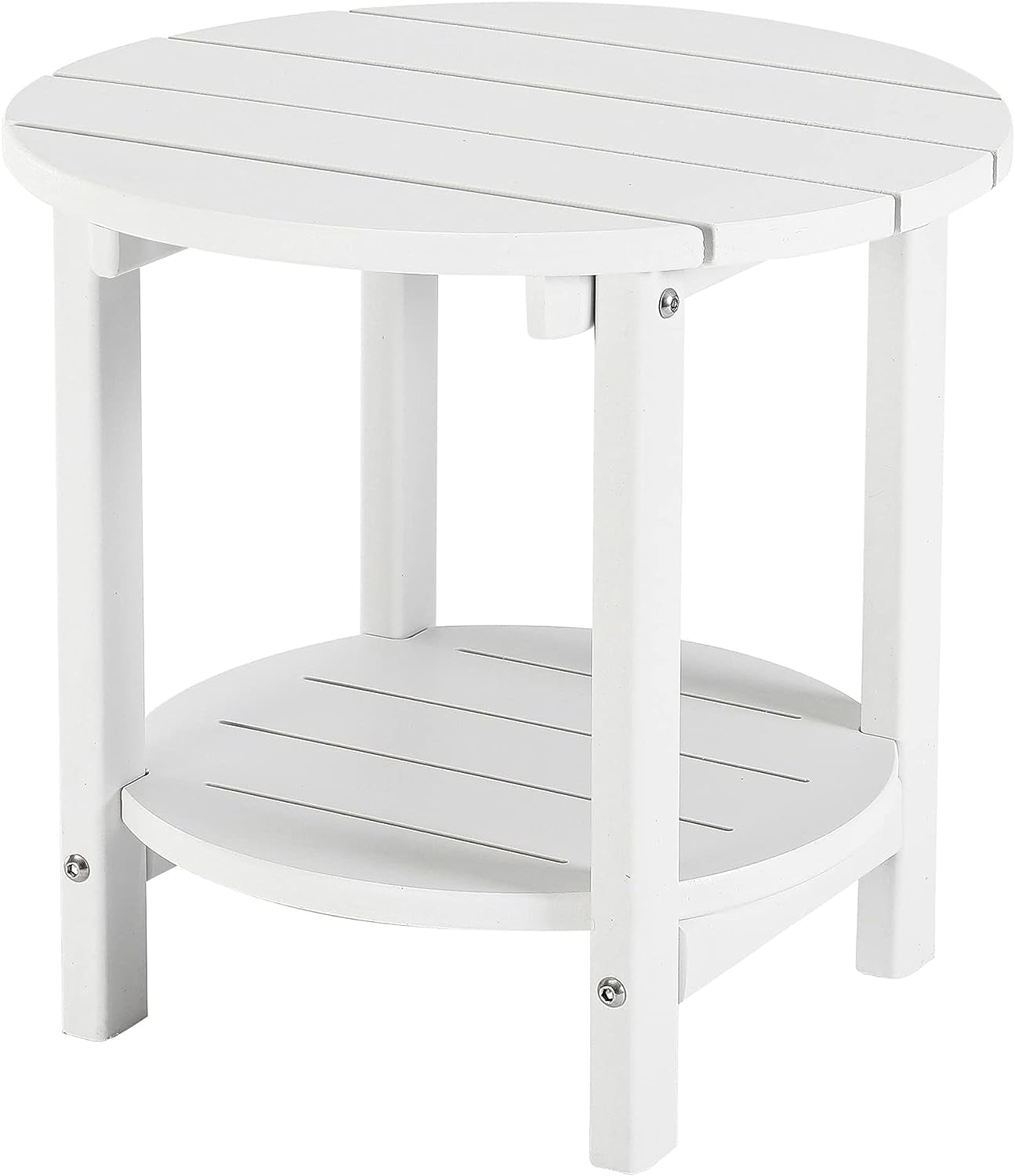 Round Side Table Double End Table, Outdoor Side Tables for Patio ...