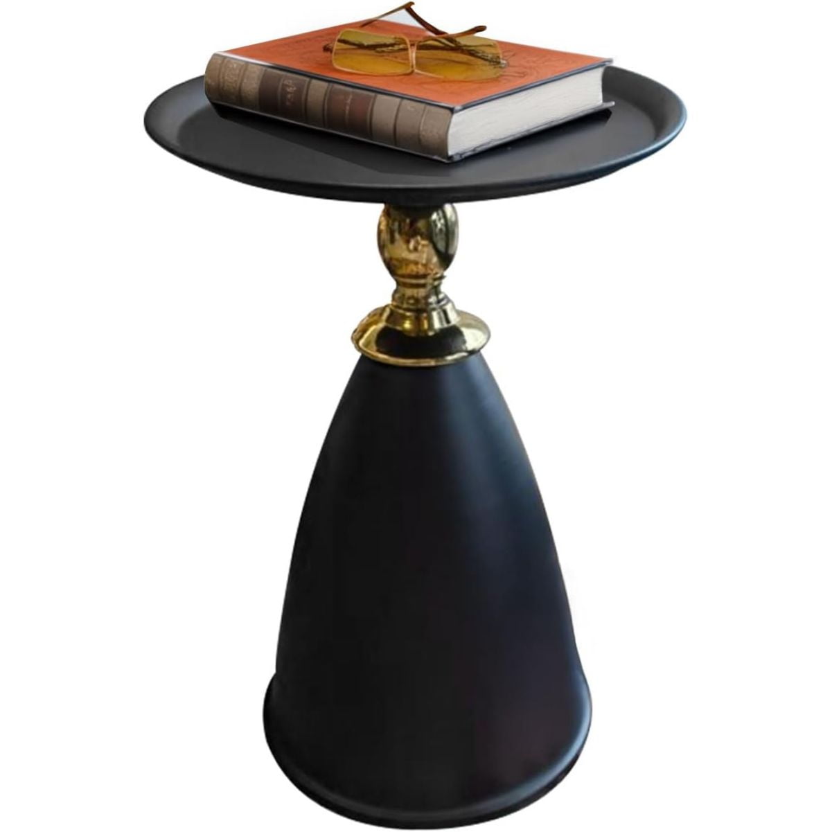 Round Side Table Modern Small End Table, 14.96" Pedestal Table Circle ...