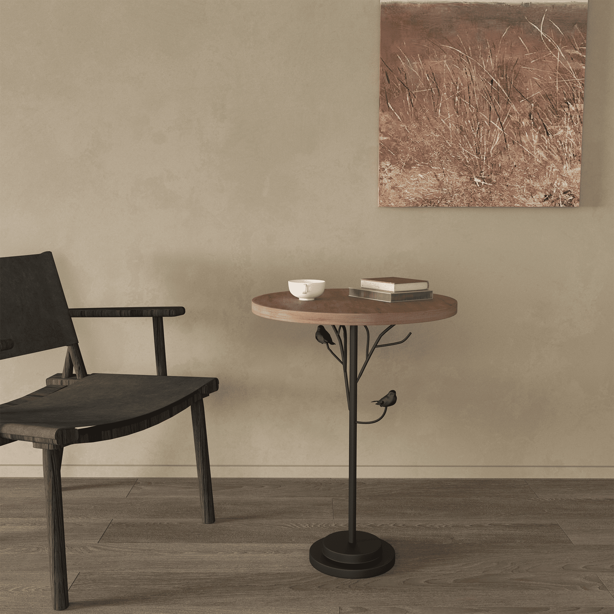 Round Side Table, Small Drink Table for Small Spaces, Modern Accent End ...