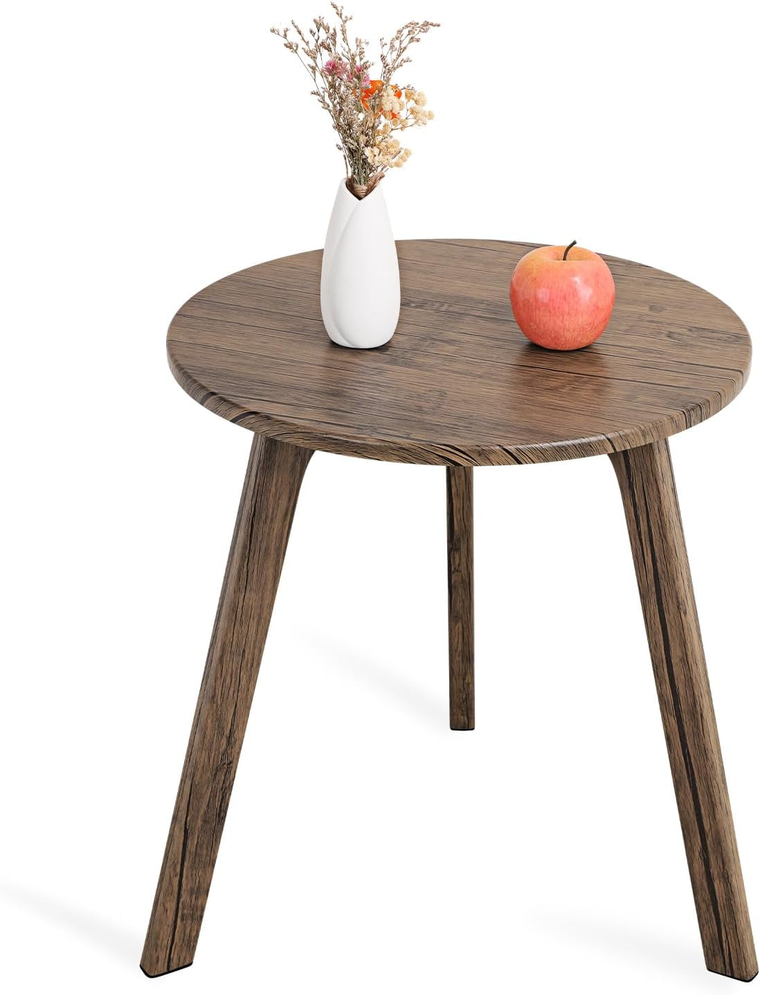 Round Side Table Solid Wood 3 Legged End Table Sturdy Accent Table ...