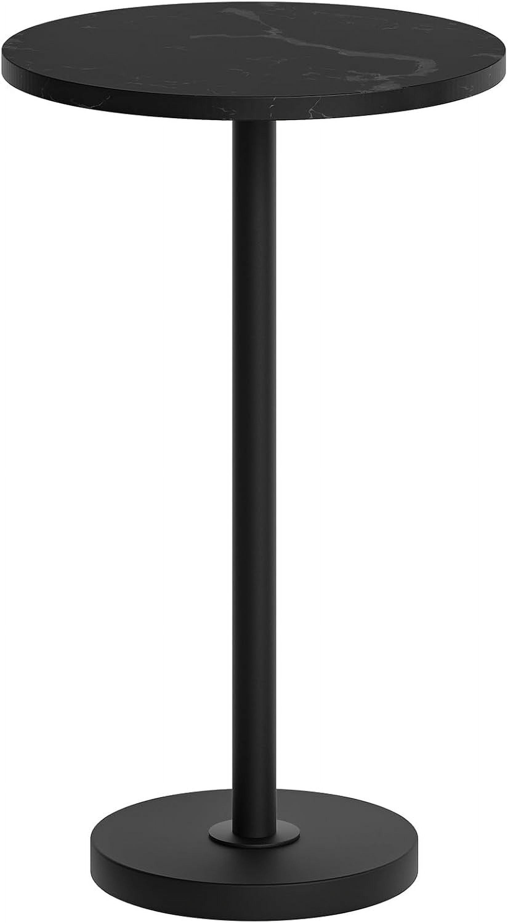 Round Side Table, Tall Drink End Table for Small Spaces, Pedestal Style ...