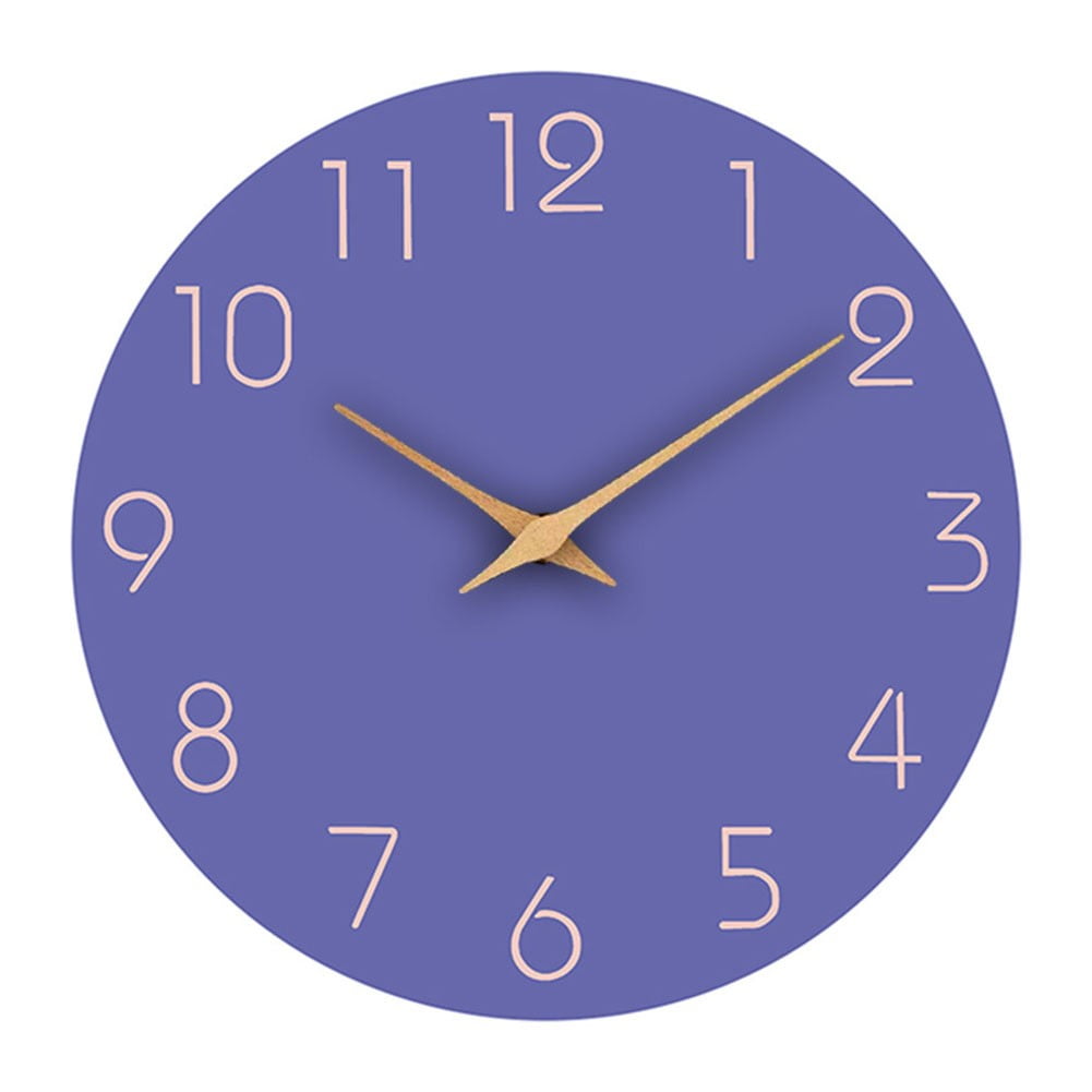 Round Silent Clocks Wall Clock Wooden Carfts In Inches Minimalist ...
