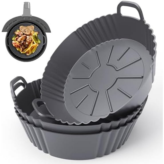 Round Silicone Air Fryer Liners 3Pack, Ninja AF101 & AF161 Silicone ...