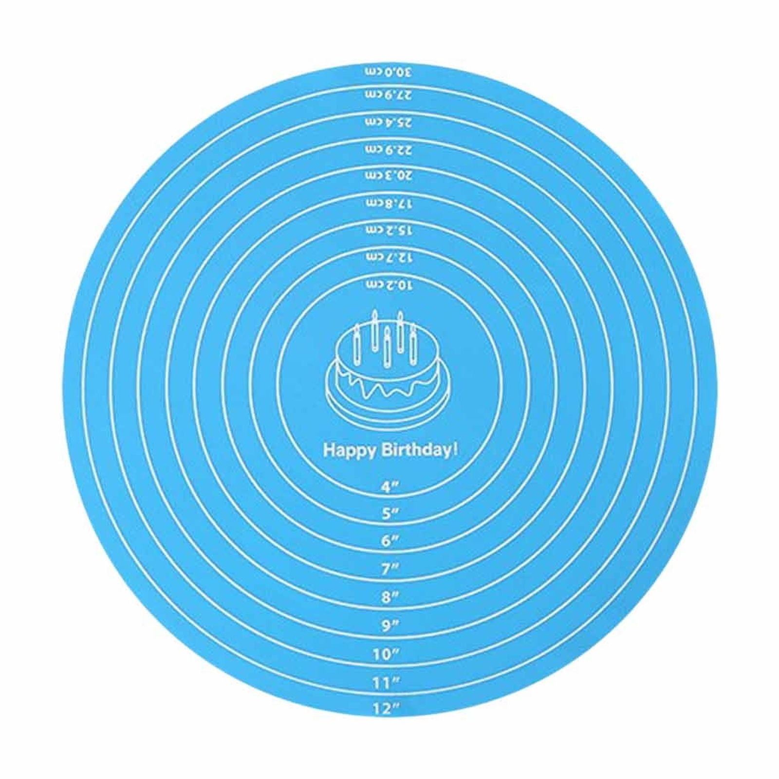 Round Silicone Baking Mat with Measurement Marks Non Dough Rolling ...