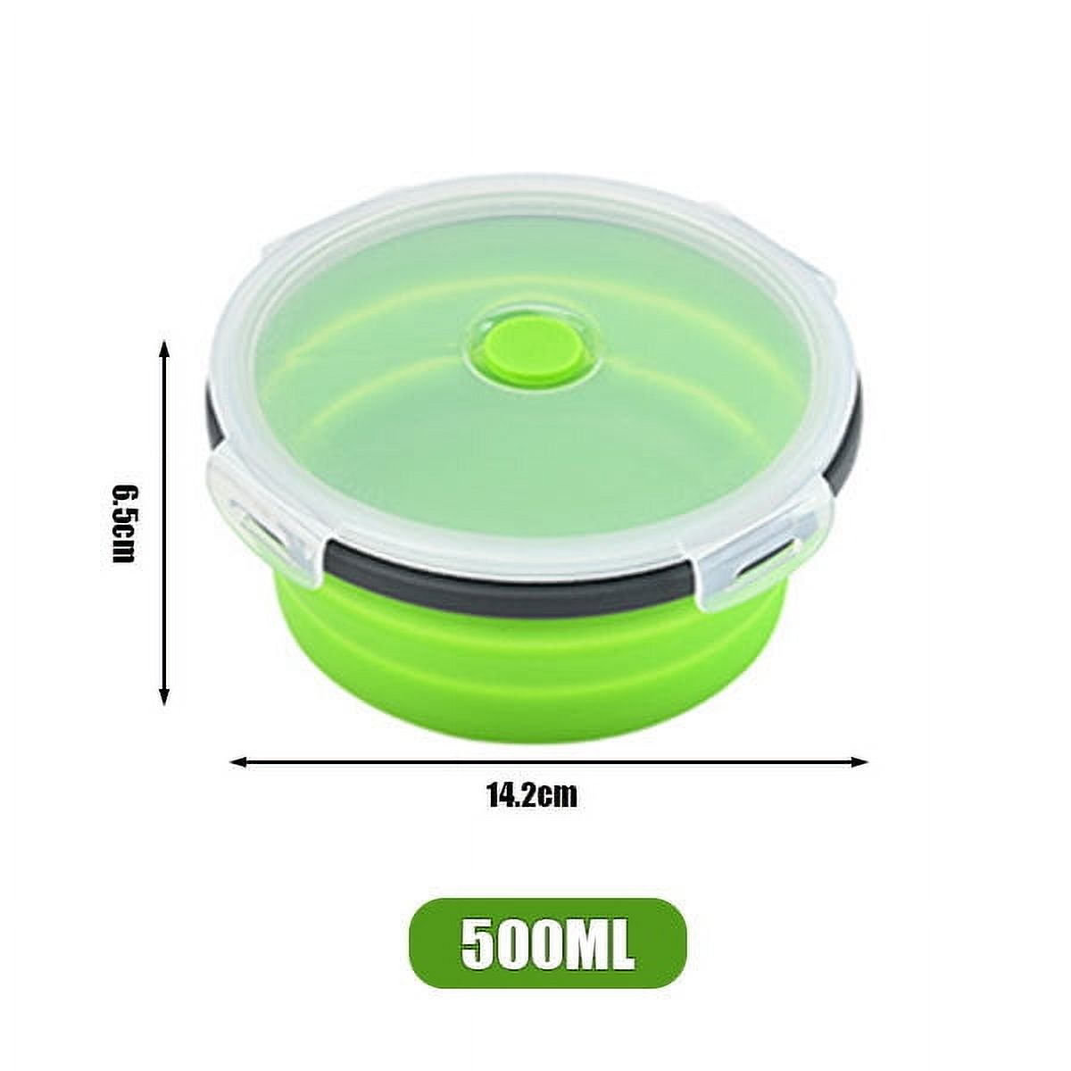 Round Silicone Folding Lunch Box Microwave Folding Bowl Portable ...