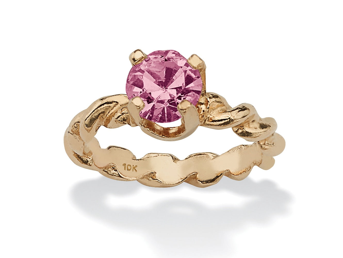 Round Simulated Birthstone 10k Gold Baby Ring Charm - Walmart.com