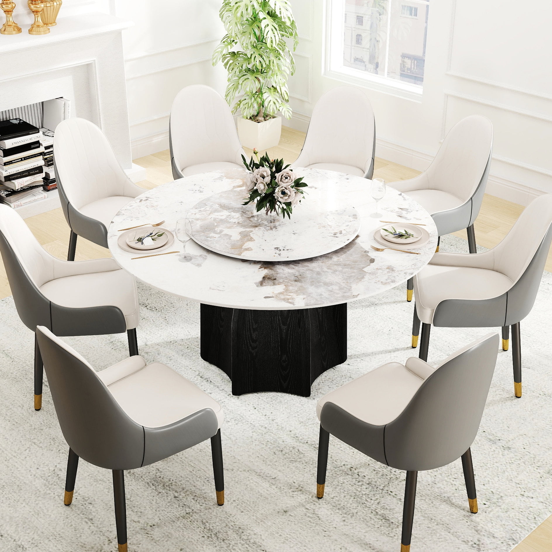 Round Sintered Stone Dining Furniture | Used for Dining in Family ...