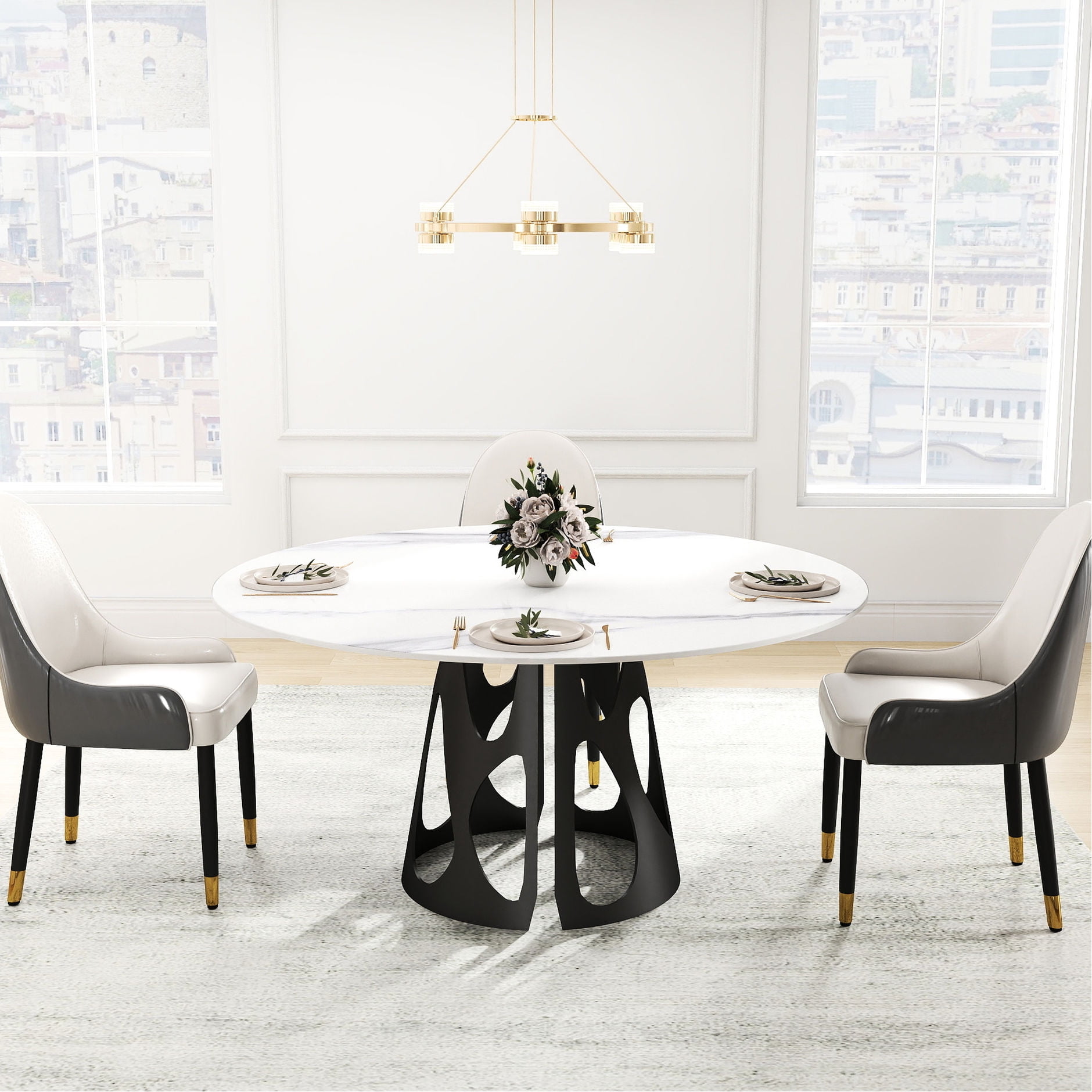 Round Sintered Stone Dining Table | Suited for Entertaining Guests ...