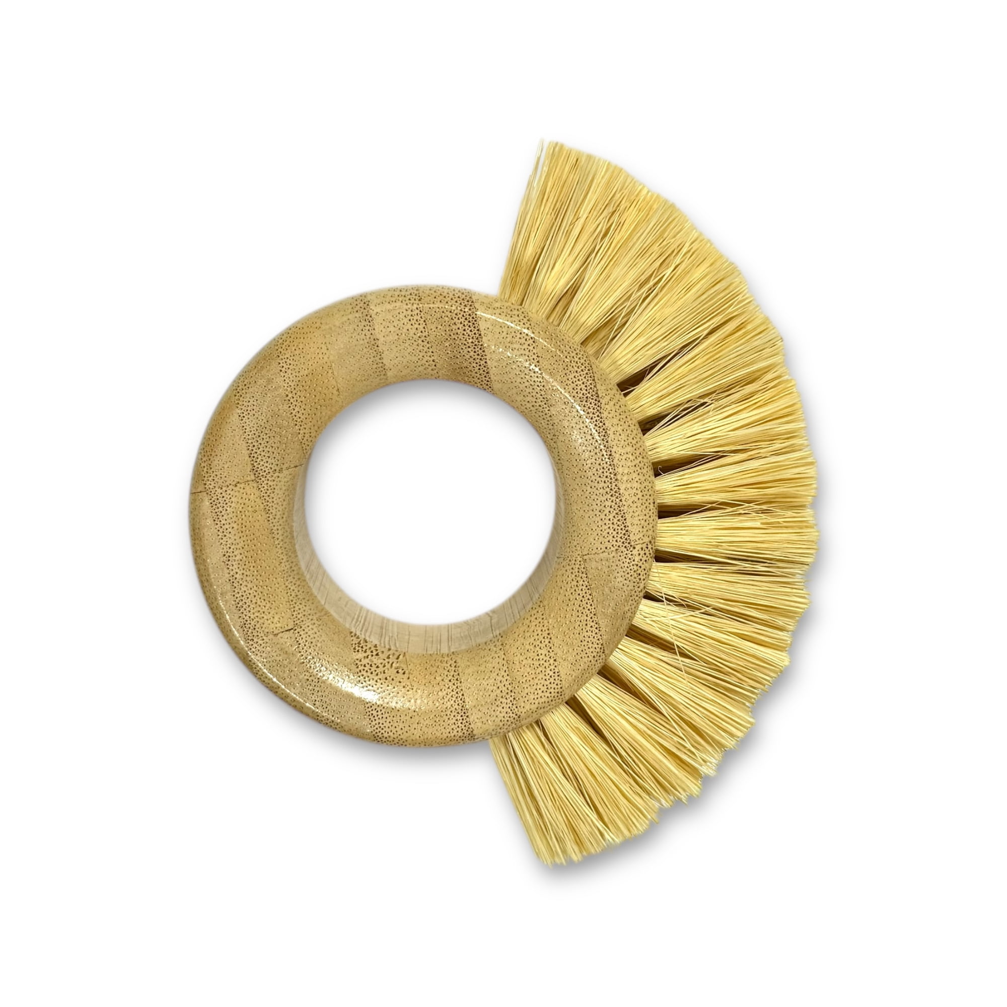 Round Sisal Bristle Bamboo Ring Brush - Walmart.com