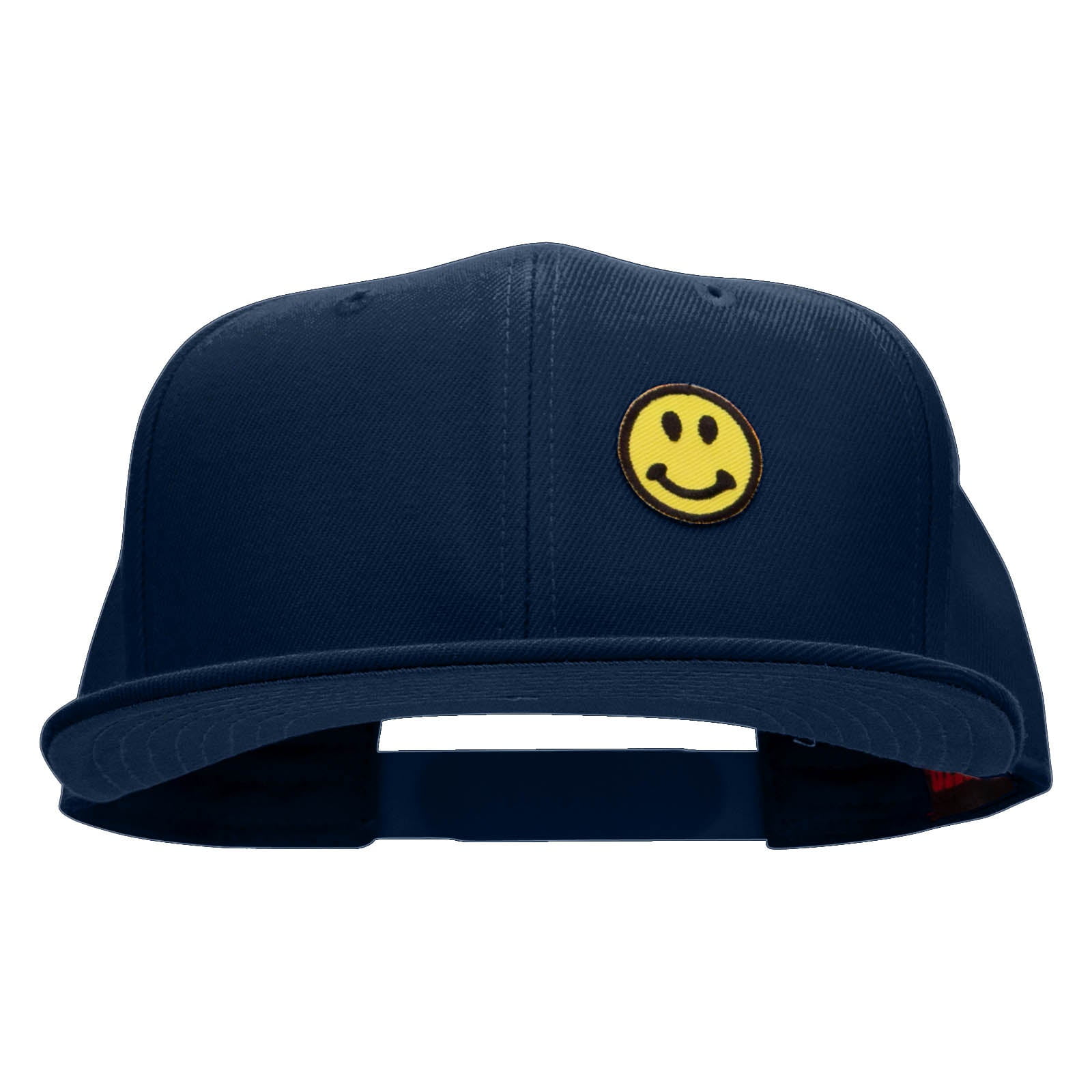 Round Smiley Face Patched Wool Blend Pro Style Snapback - Navy OSFM - Walmart.com