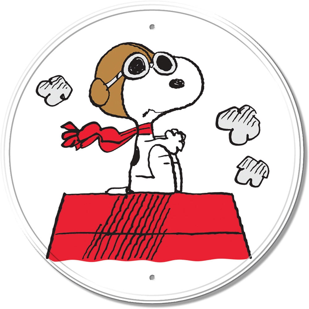 Round Snoopy Baron Metal Sign 2722 - Walmart.com