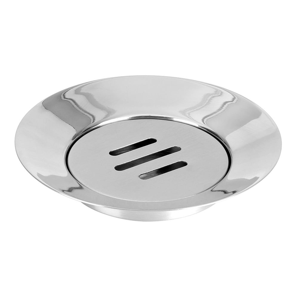 Round Soap Dish Stainless Steel Soap Holder Bathroom Shower Double