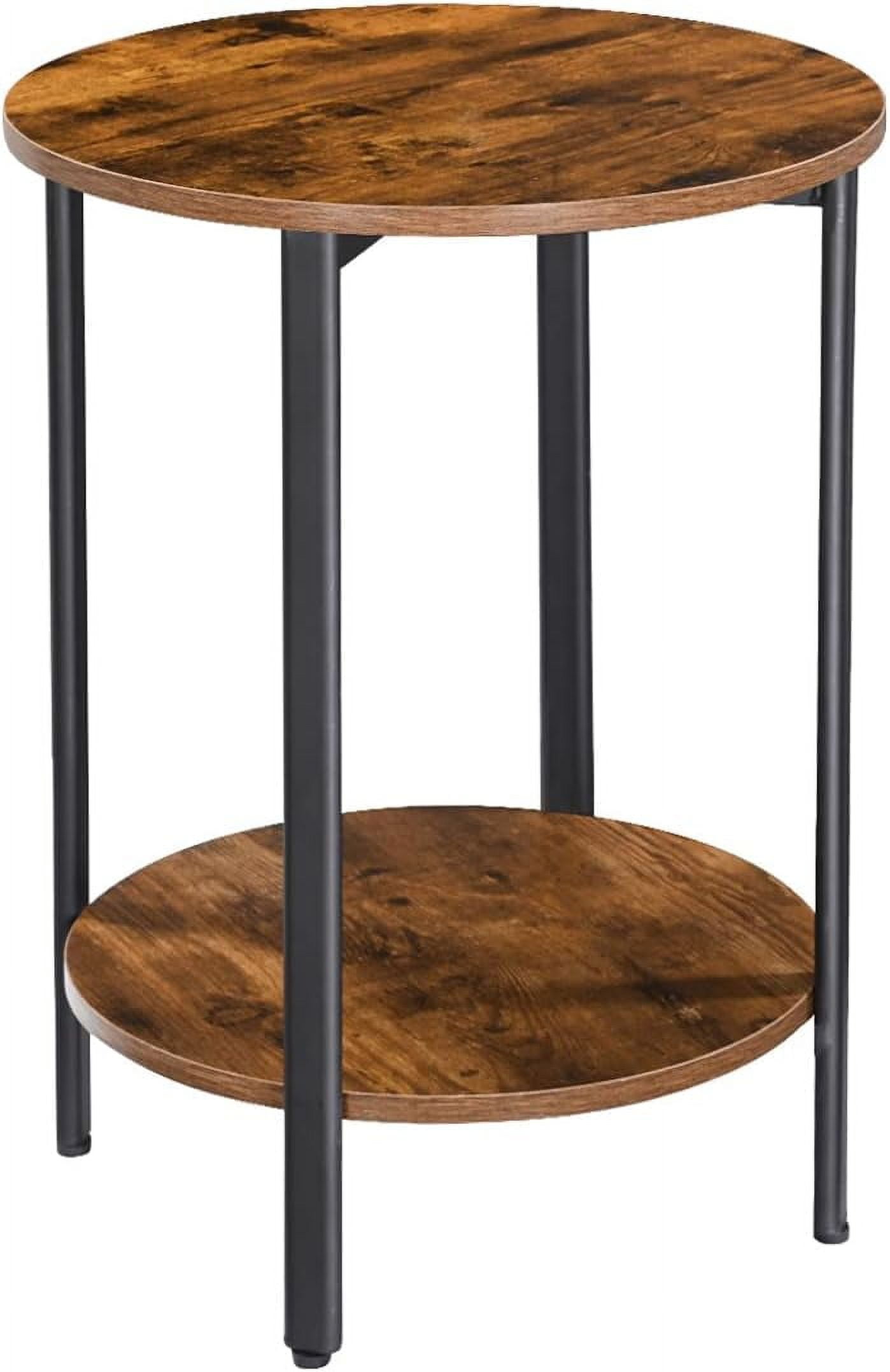 Round Sofa Side End Tables 2-Tier Industrial Bedside Nightsand Tables ...