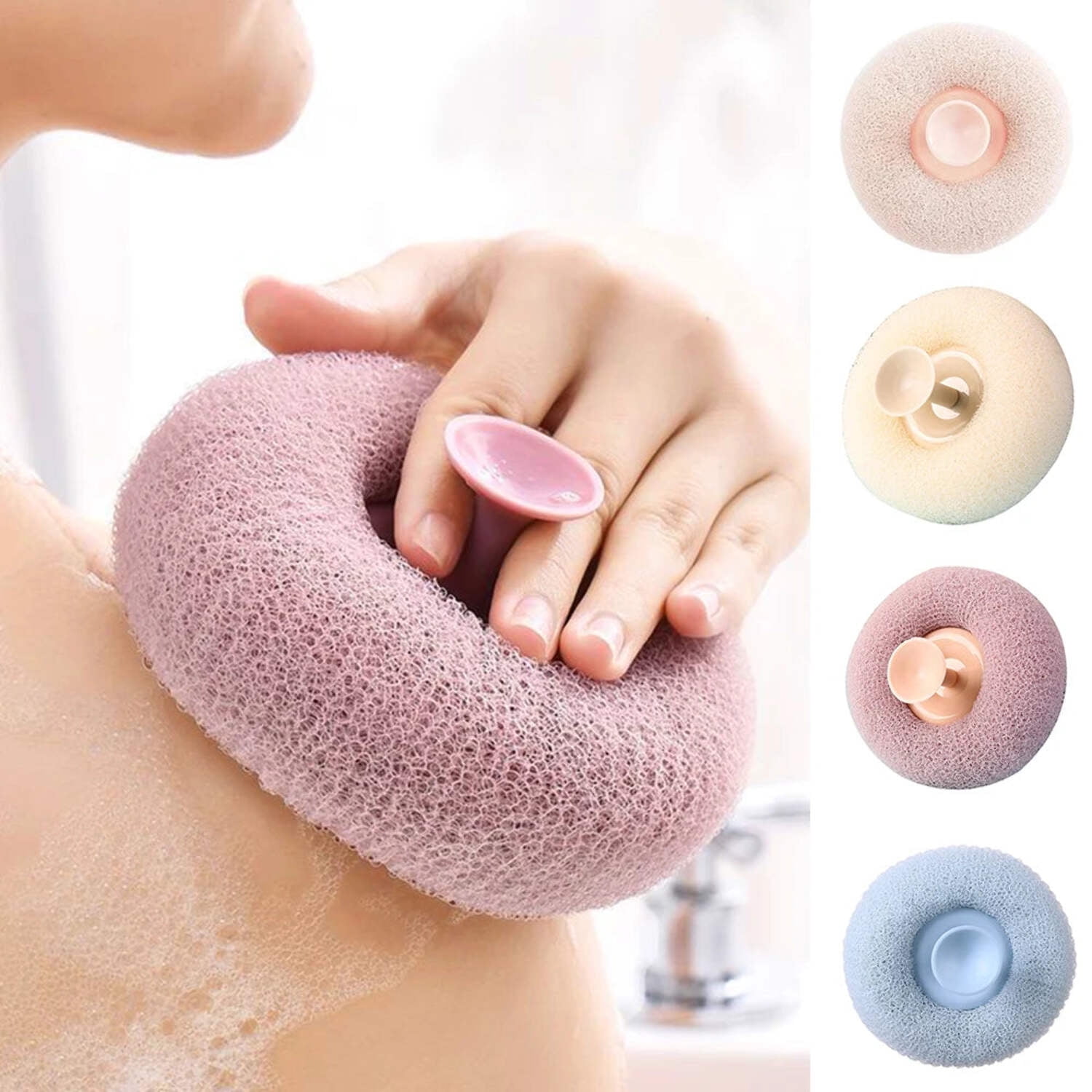 Round Soft Mesh Handheld Bath Sponge Balls Cleaning Brush Shower Body Cleaner Exfoliat Scrubbers ...