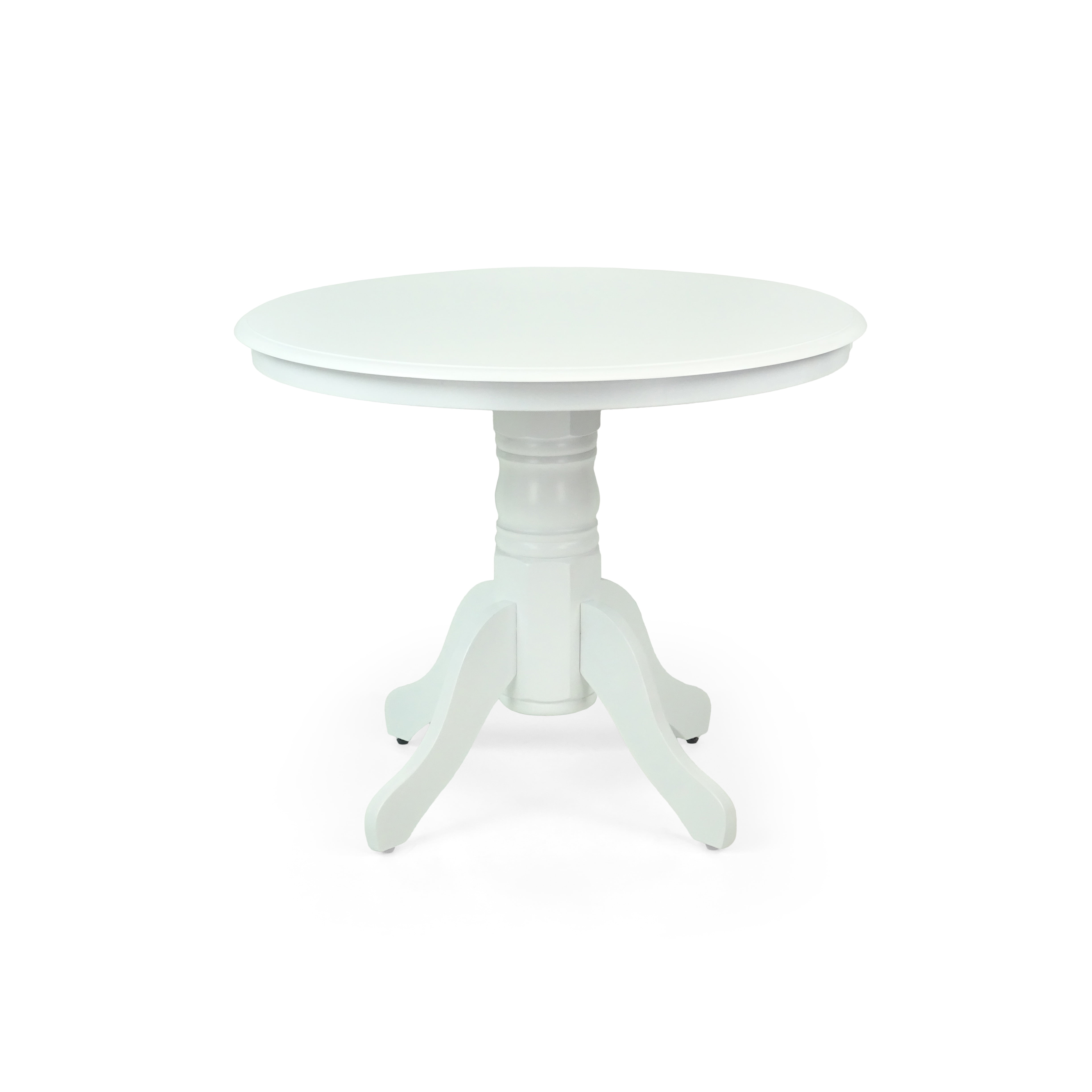Round Solid Wood Dining Table 38.5'' D with Pedestal Base, Kitchen ...