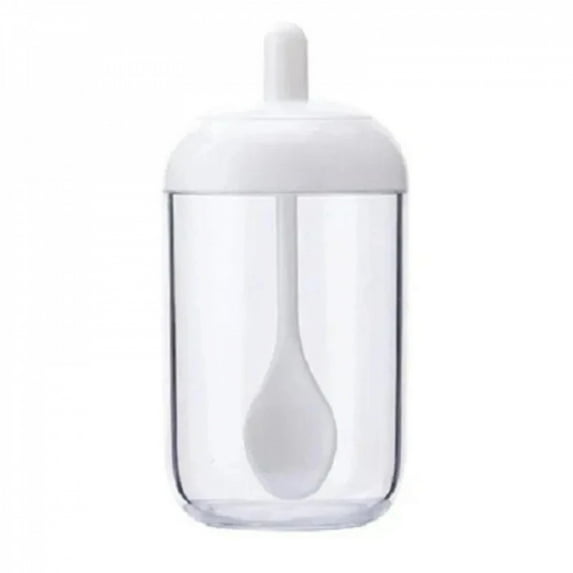 Round Spice Jar with Lid Spoon Seasoning Bottle Condiment Box Seal Box ...