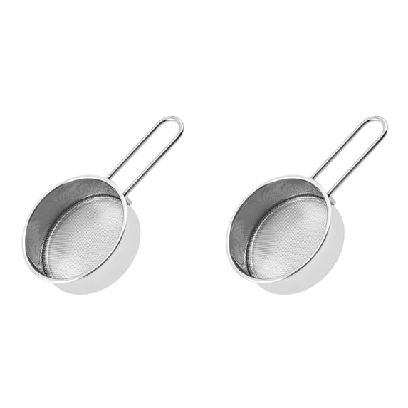 Round Stainless Steel Mesh Strainer With Long Handle, Cocoa Matcha ...