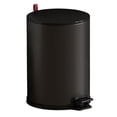 Round Stainless Steel Trash Can Garbage Bin with Soft Close Lid & Step ...