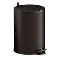 Round Stainless Steel Trash Can Garbage Bin with Soft Close Lid & Step ...