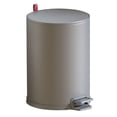 Round Stainless Steel Trash Can Garbage Bin with Soft Close Lid & Step ...