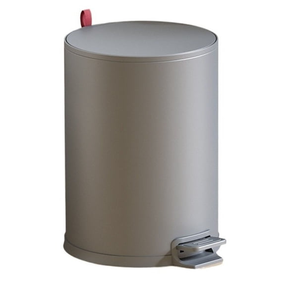 Round Stainless Steel Trash Can Garbage Bin with Soft Close Lid & Step ...