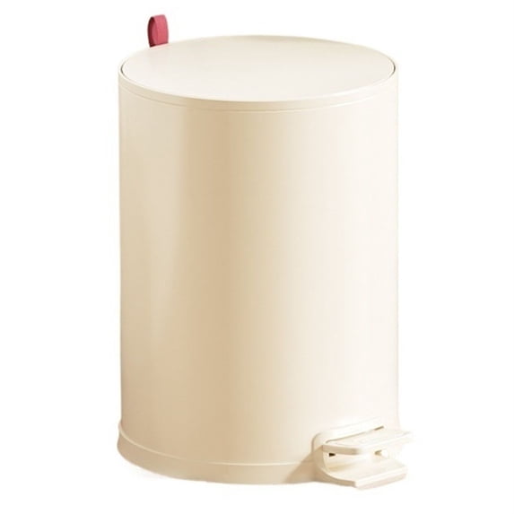 Round Stainless Steel Trash Can Garbage Bin with Soft Close Lid & Step ...