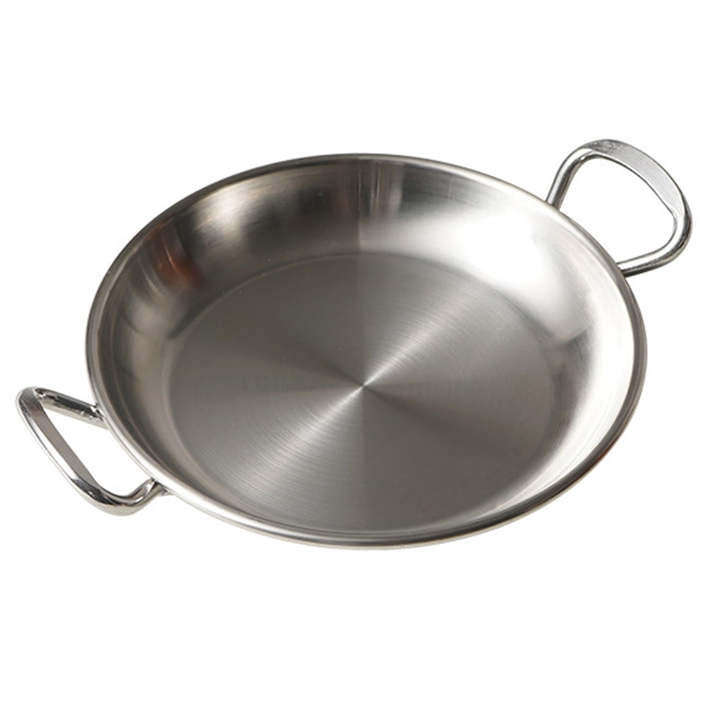 Round Stainless Steel Tray , double ear round snack plate restaurant ...