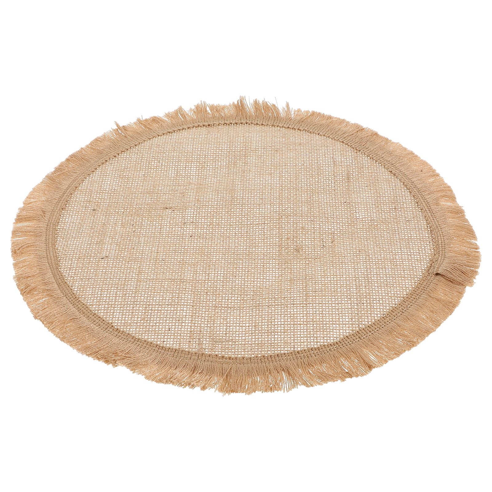 Burlap Round Placemat Rustic Farmhouse Table Circle Placemat Cup Holder ...