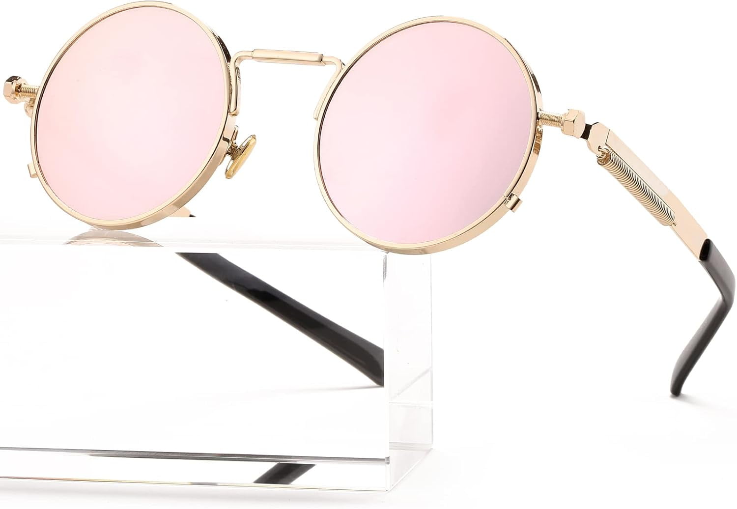 Round Steampunk Sunglasses Circle Lennon Glasses Gothic Metal Frame 100 ...