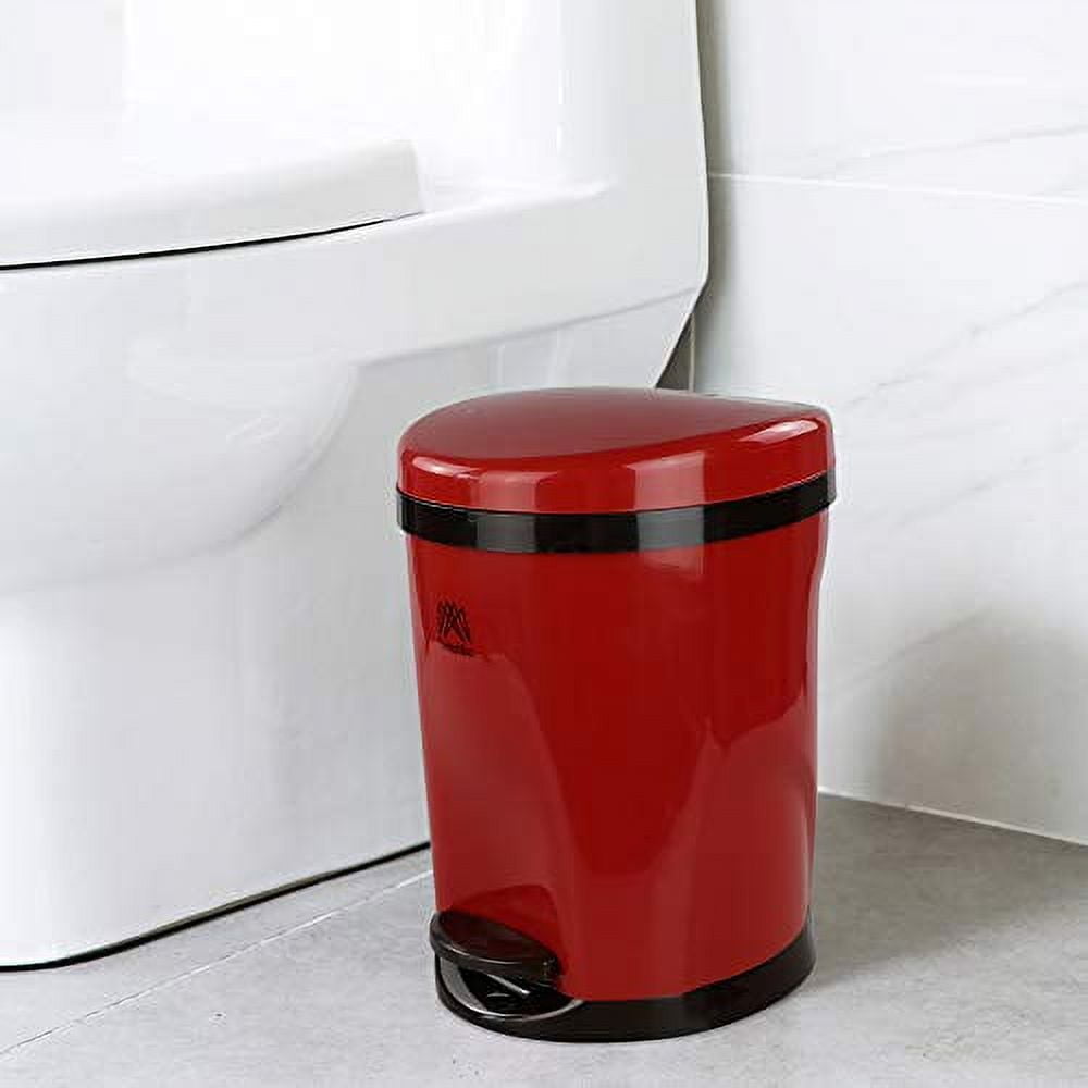 Round Step Trash Can with Lid, Gabbage/Waste Bin with Pedals, 2.2 ...