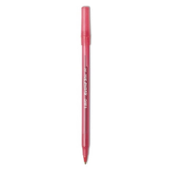 Round Stic Xtra Life Ballpoint Pen, Stick, Medium 1 Mm, Red Ink ...