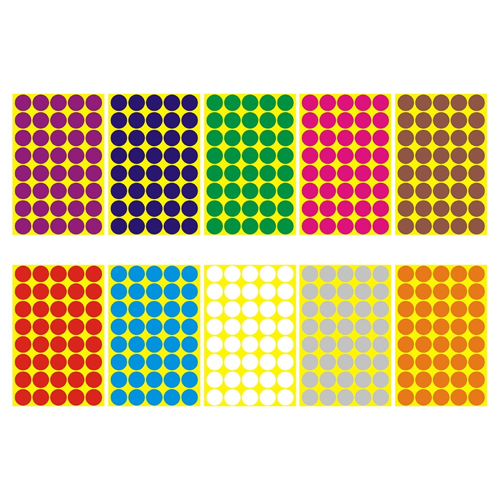 Round Sticker Labels, 30 Sheets Self Adhesive Dot Stickers Colorful ...