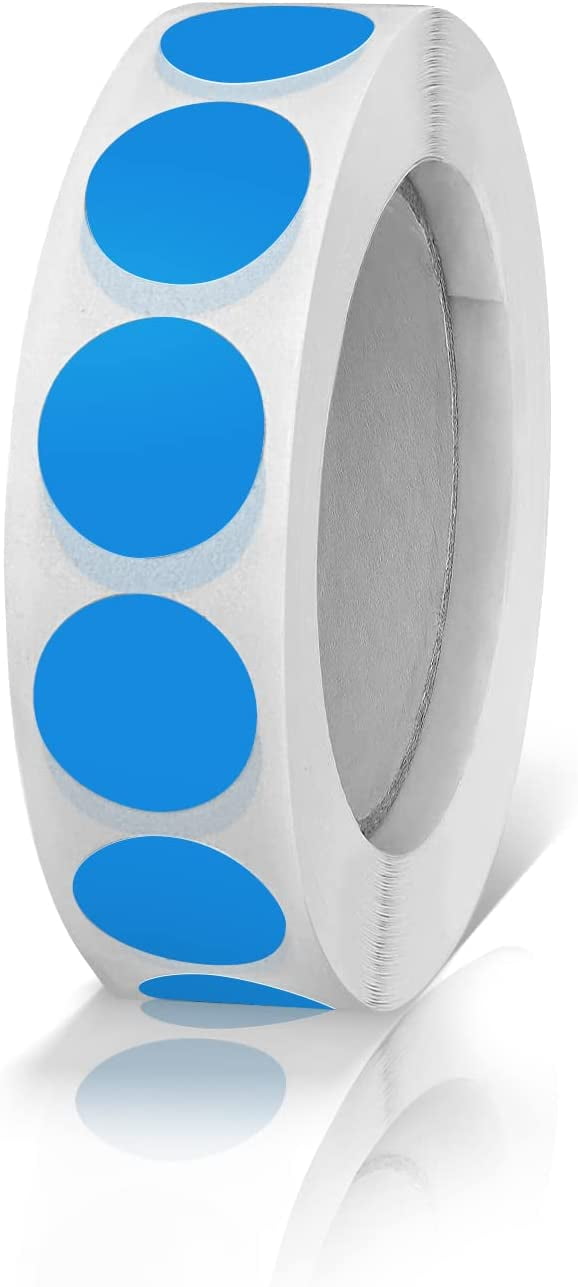 Round Stickers Blue 0.50 Inch Circle Labels with Color Coding Dot ...