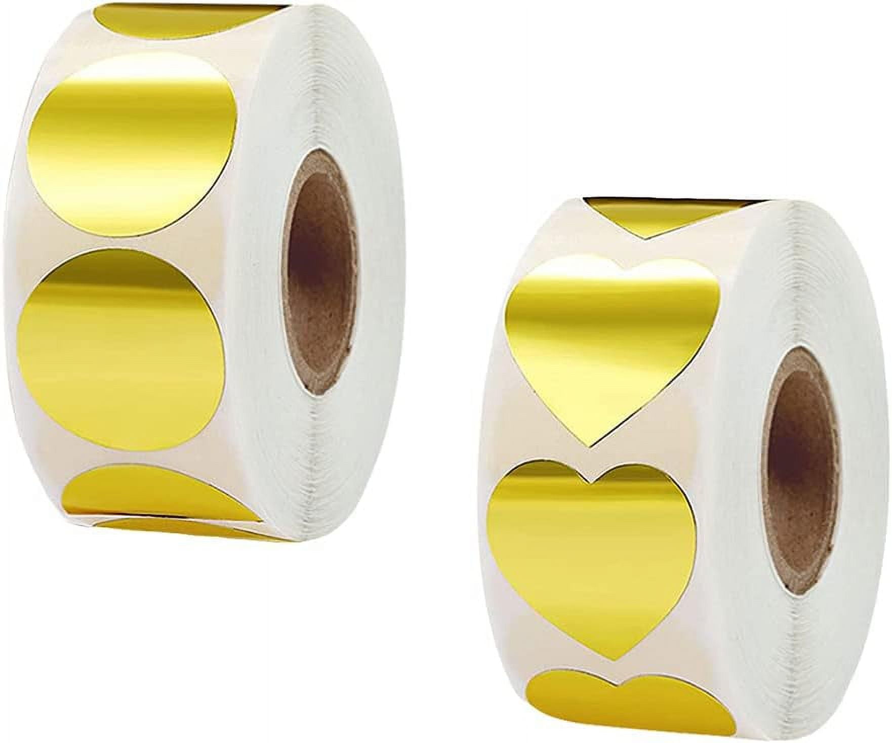 Round Stickers Gold Heart Stickers Round Dot Circle Label Stickers 2 ...