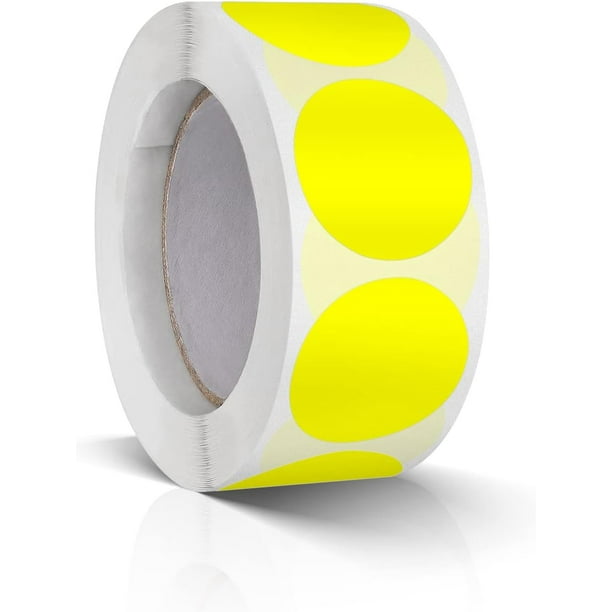 Round Stickers Yellow 25 mm Circle Labels Colour Coding Dot Vinyl Floor ...