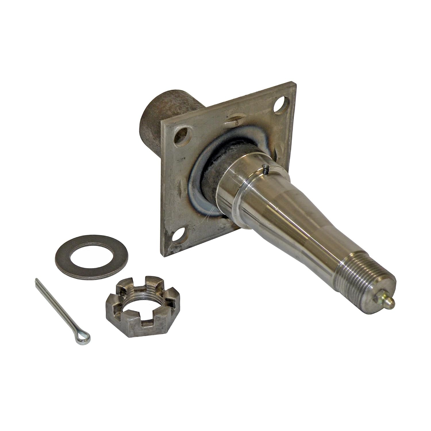 Round Stock - Trailer Axle Spindle with 4-Hole Flange - 1-3/8 Inch to 1 ...