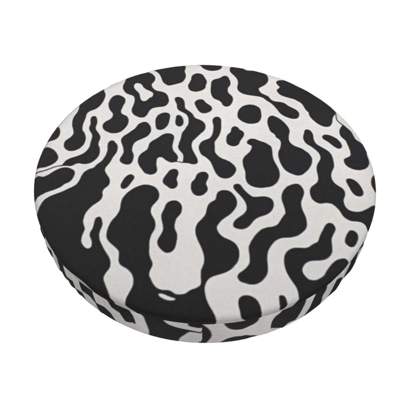 Round Stool Covers,Cow Skin Bar Stool Slipcover Round, Soft Bar Stool ...
