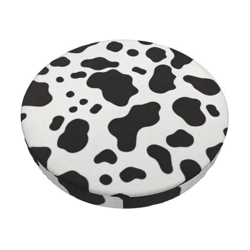Round Stool Covers,Cow Skin Bar Stool Slipcover Round, Soft Bar Stool ...