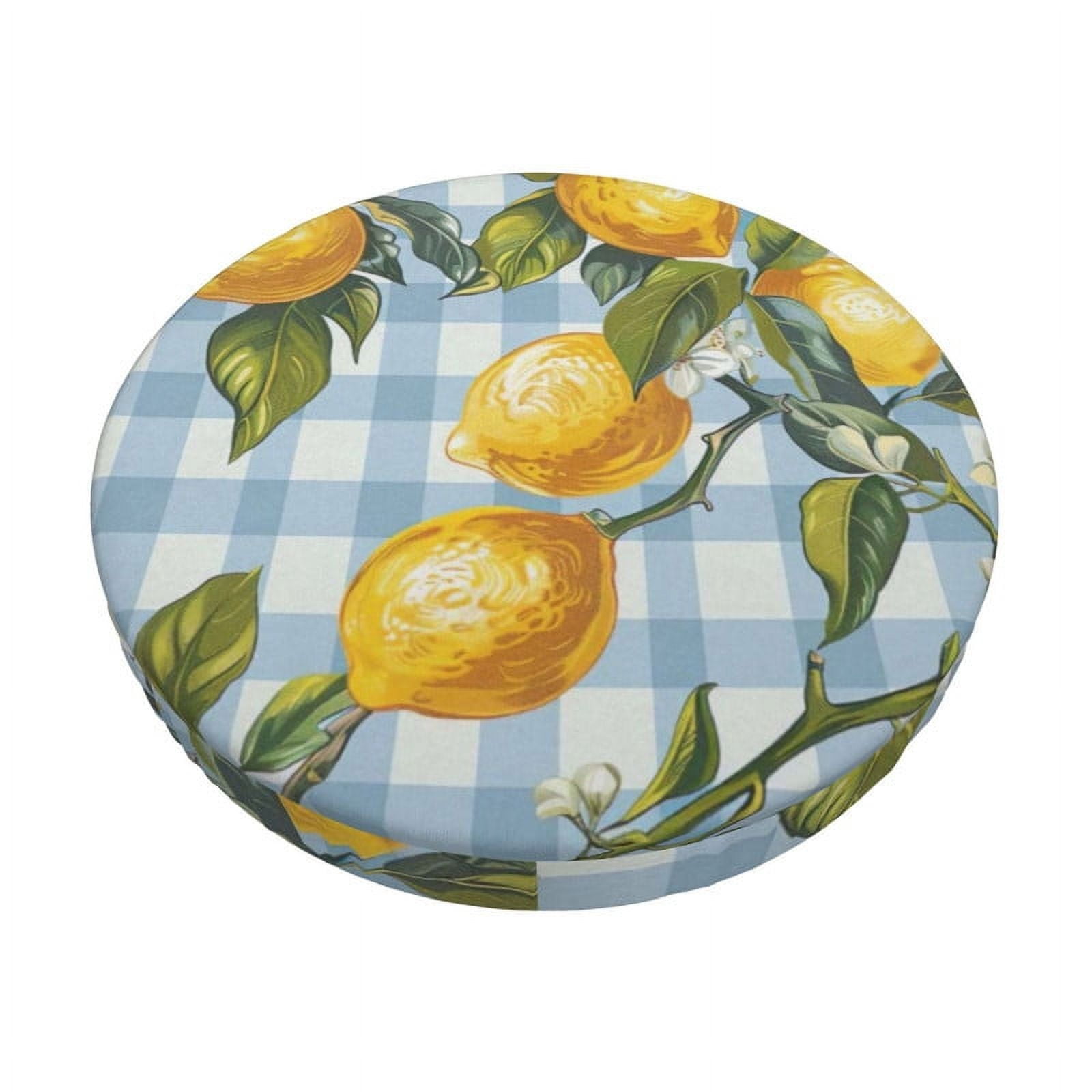Round Stool Covers,Lemon Branch Bar Stool Slipcover Round, Soft Bar ...