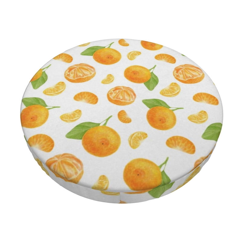 Round Stool Covers,Orange Bar Stool Slipcover Round, Soft Bar Stool ...